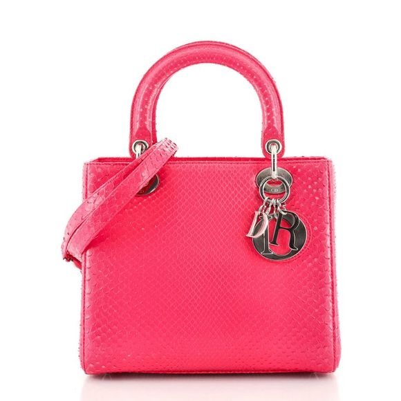 Dior | Bags | Christian Dior Lady Dior Bag Python Medium Pink | Poshmark